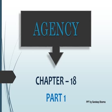 Agency "PART 1" (Chapter 18) - Business Law | PPTX