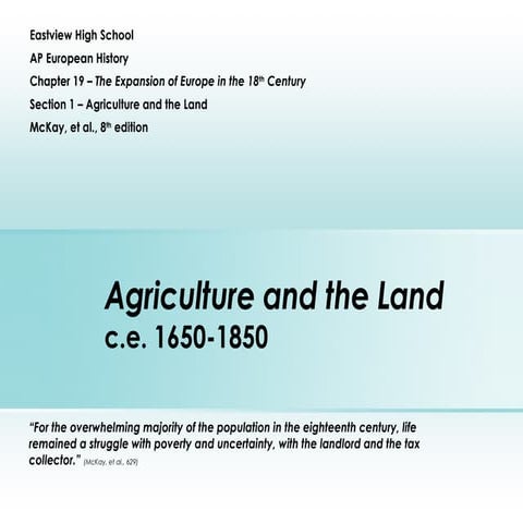Ch19 1 Agriculture And The Land | PPT