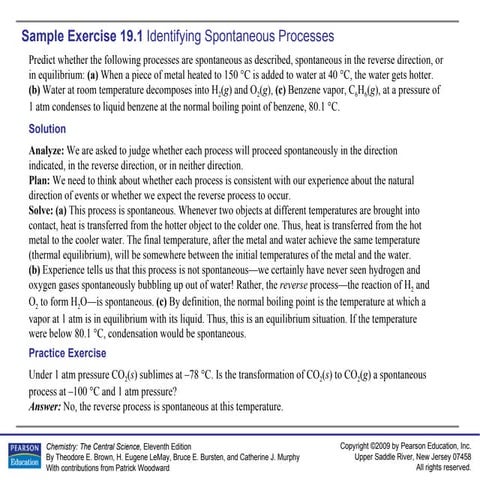 AP Chemistry Chapter 19 Sample Exercises | PPT | Chemistry | Science