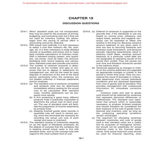 Ch19 Managerial accounting aiou mba mcom 8508 | PDF