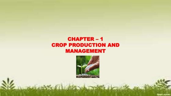 Crop Production And Management Class 8 Science Ppt