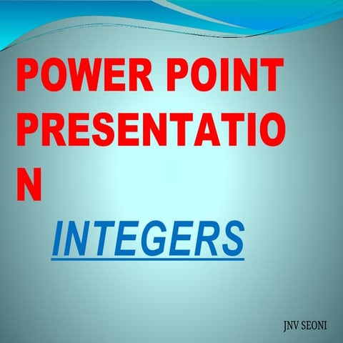 Ch1 integers grade 6 math cbse ncert download | PPTX