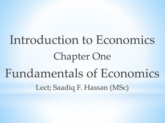 ECONOMICS Module Chapter 1 Part 2 for Freshman 1st Semester Students | PDF