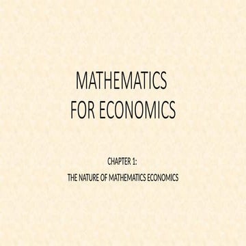 introduction to mathematics for economics | PPTX