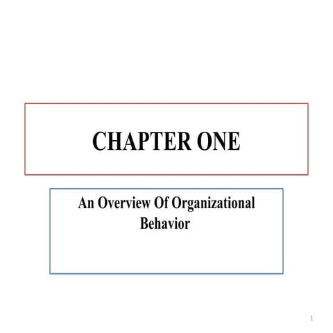 ORGANIZTION BEHAVIOR and introduction to organization behavior | PPT