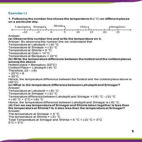 Class 7 Integers | DOCX