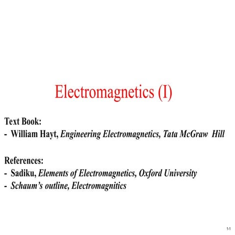 Chapter one electromagnetics Vector Analysis | PPT