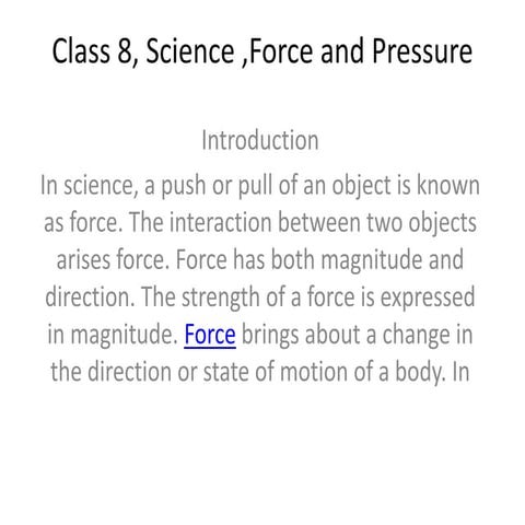 force and pressure | PPT