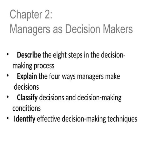 Comprehensive Guide to Managerial Decision Making Processes and ...
