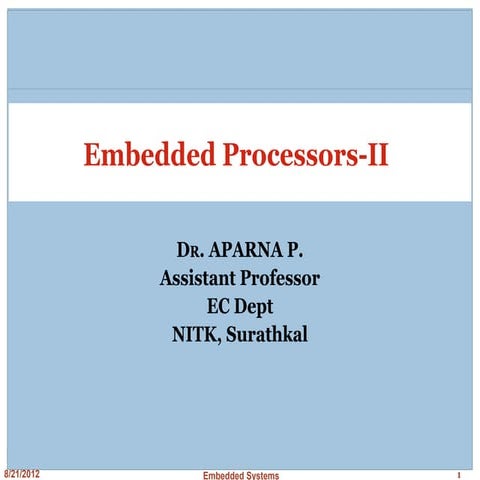 Ch2 embedded processors-ii | PDF