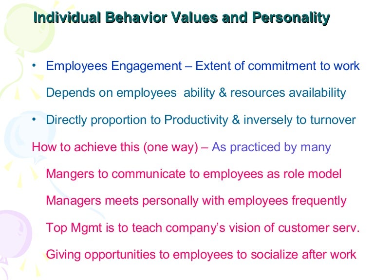 Organisational Values And Behaviours – TGIDQQ