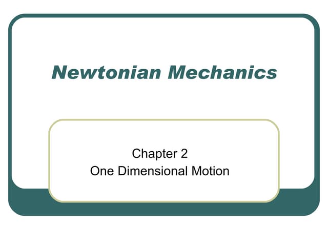 Newton's 3 laws of Motion | PPT