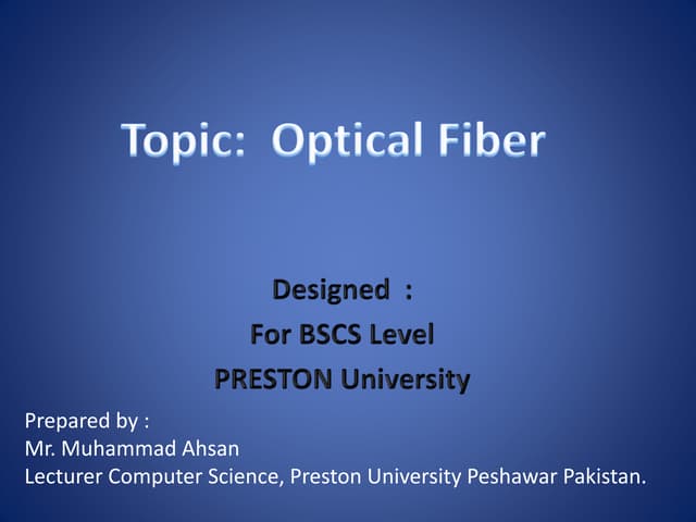 Introduction to Fiber Optics | PPTX