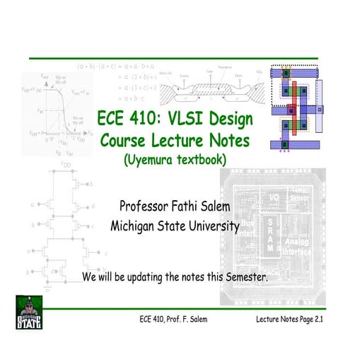 vlsi dESIGN lETURE NOTES FOR ENGINEERING STUDENTS | PDF