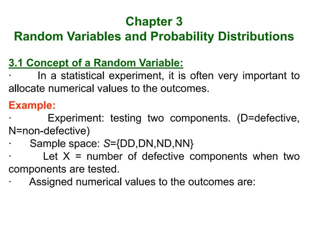Chapter 3 – Random Variables and Probability Distributions | PPT Chapter 3 – Random Variables and Probability Distributions | PPT