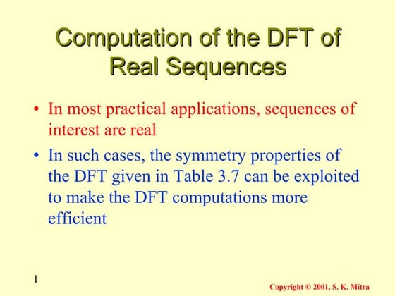 Computing DFT using Matrix method | PDF