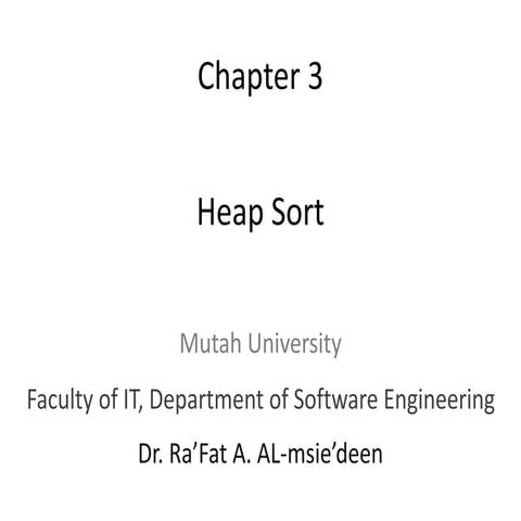 Algorithms Heap Sort Ppt 1939
