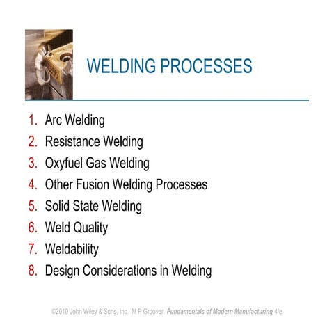 the chapter 30 gives you brief understanding about welding process | PPT