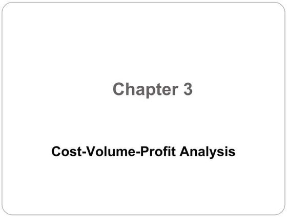 Cost volume-profit relationship | PPT