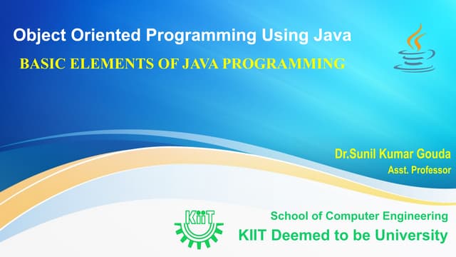 Ch3_Elements of JAVA Programming.pptx ka | PPT Ch3_Elements of JAVA Programming.pptx ka | PPT