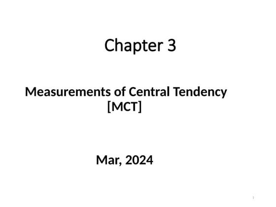 Measures of central tendency (ungrouped data) | PPT