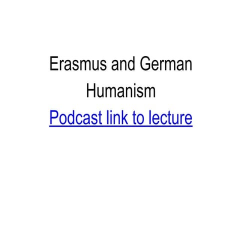 Ch 3 part 1 erasmus and christian humanism | PDF