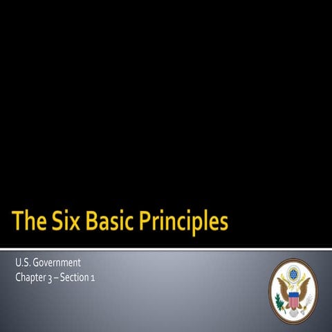 U.S. Government -- Chapter 3, Section 1 "The Six Basic Principles" of ...