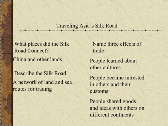 Trade - Silk Roads, Indian Ocean Trade, Trans-Saharan Trade | PPTX ...