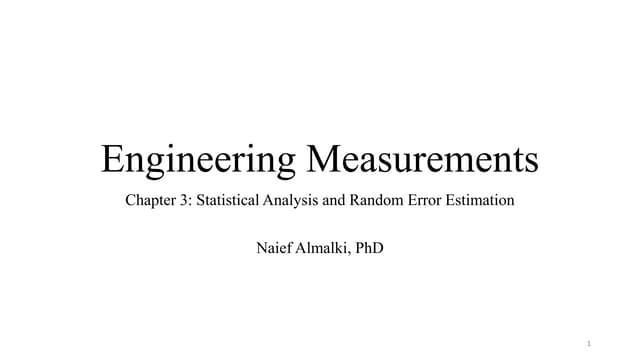 Ch3statistical Analysis And Random Error Estimationpdf Physics
