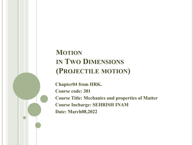 Projectile motion | PPTX