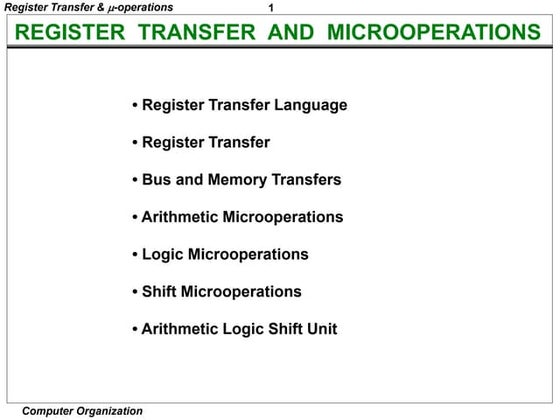 Register Transfer Language | PPT