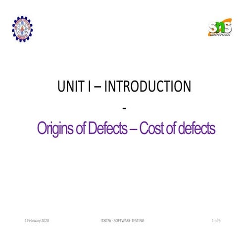 unit 1 various software testing description | PDF