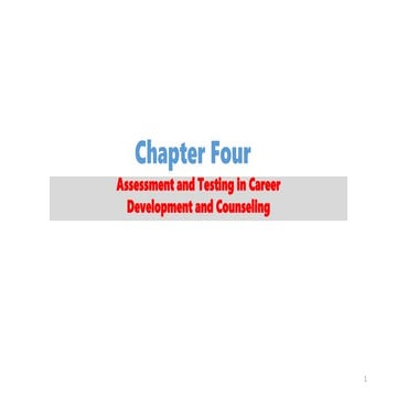 Career assessment in counseling psychology | PPTX