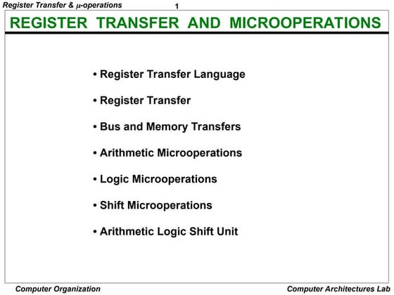 Register Transfer Language | PPT