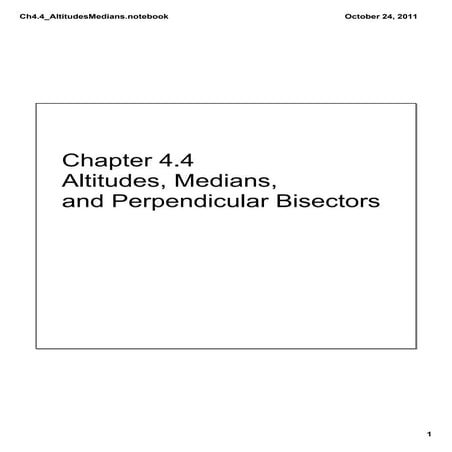 Ch4.4 Altitudes and Medians | PDF
