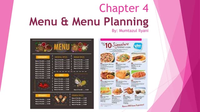 MENU AND MENU PLANNING menu-and-menu-planning