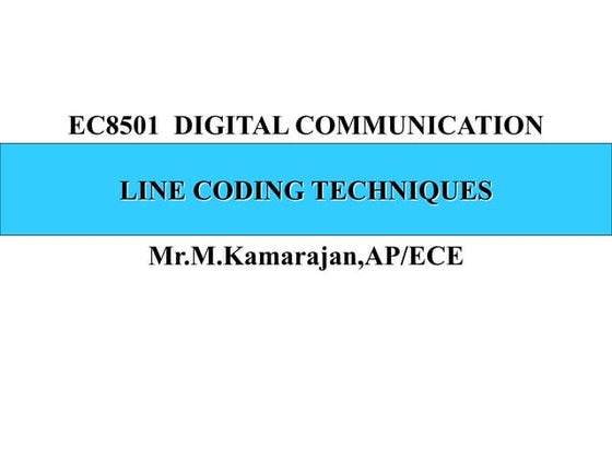 3 Line Coding Bipolar Multilevel Multitransition Ppt 8483