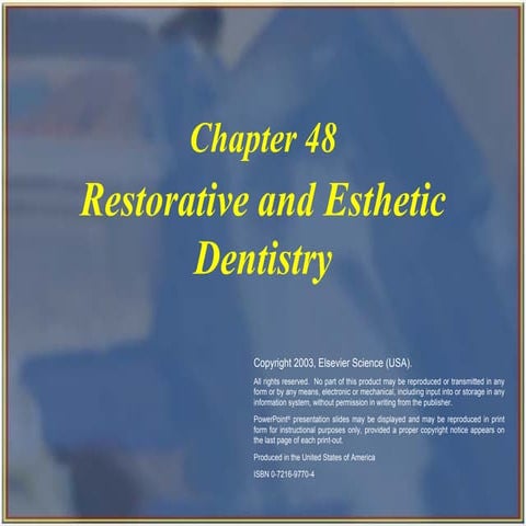 Restorative and Esthetic Dentistry | PPT