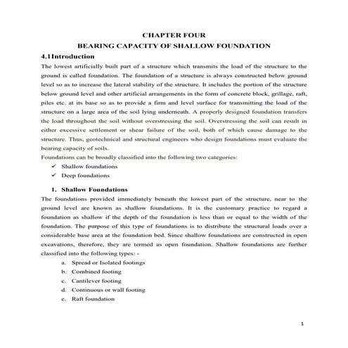 Chapter 4 Bearing Capacity Of Soil Pdf