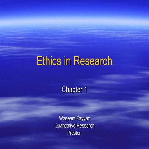 Ethics in Research, APA report | PPTX