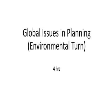 CH4 Global Issues in Planning and urbanization | PPT