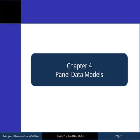 Ch4 Introduction To Panel Data Regression Modelspptx Physics Science