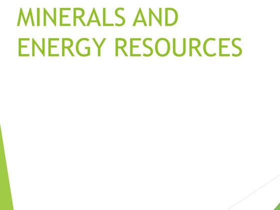 Minerals and Energy Resources Class X | PPTX