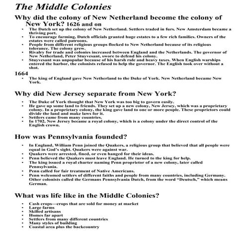 The middle colonies | PPT
