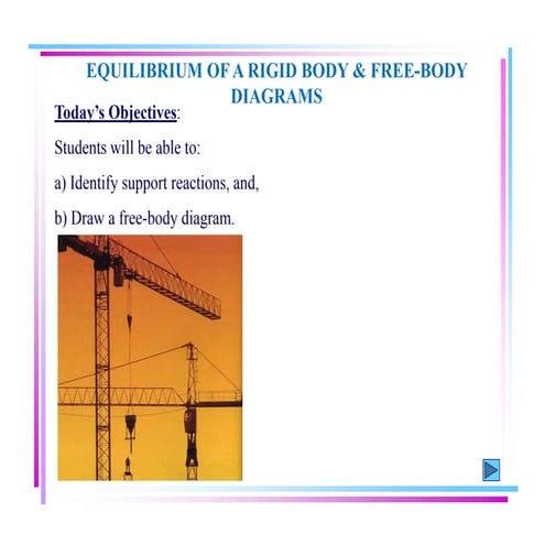 Engineering Mechanics Chapter 5 Equilibrium of a Rigid Body | PPT