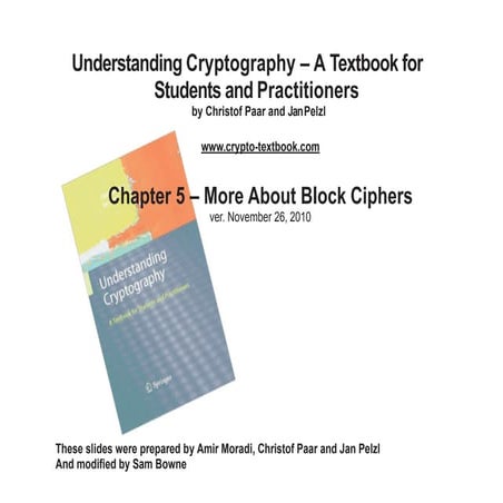 CNIT 141: 5. More About Block Ciphers + Modular Arithmetic 2 | PPT