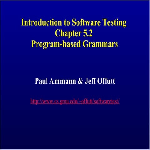 Software Testing Introduction Program Based Grammars Ppt 9568