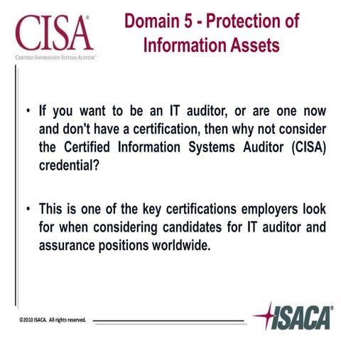 Ch5-20_CISA.ppt About CISA Certification | PPT