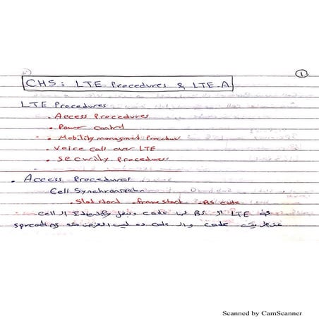 4G: Ch5 LTE Procedures and LTE -A | PDF