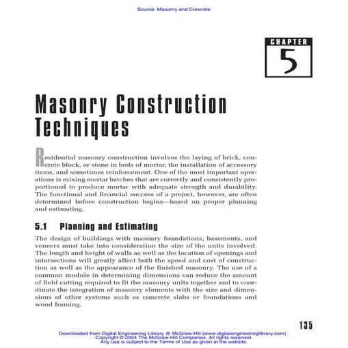 Ch5 masonry construction | PDF | Civil Engineering Industry | Industries